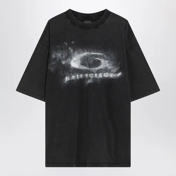 Balenciaga Faded Crayon Loop Oversize T-shirt - Black