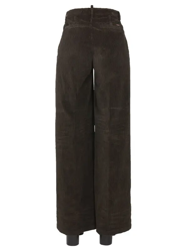 Dsquared2 Wide Leg Corduroy Pants - Brown