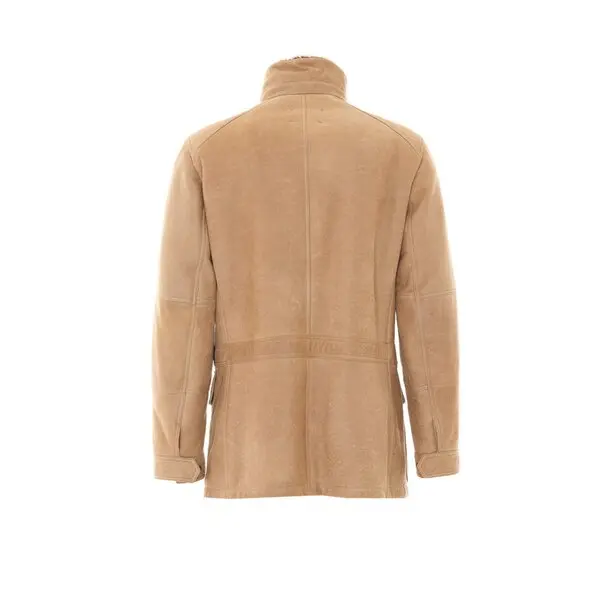 Brunello Cucinelli Waxed Shearling Safari Jacket - Cream