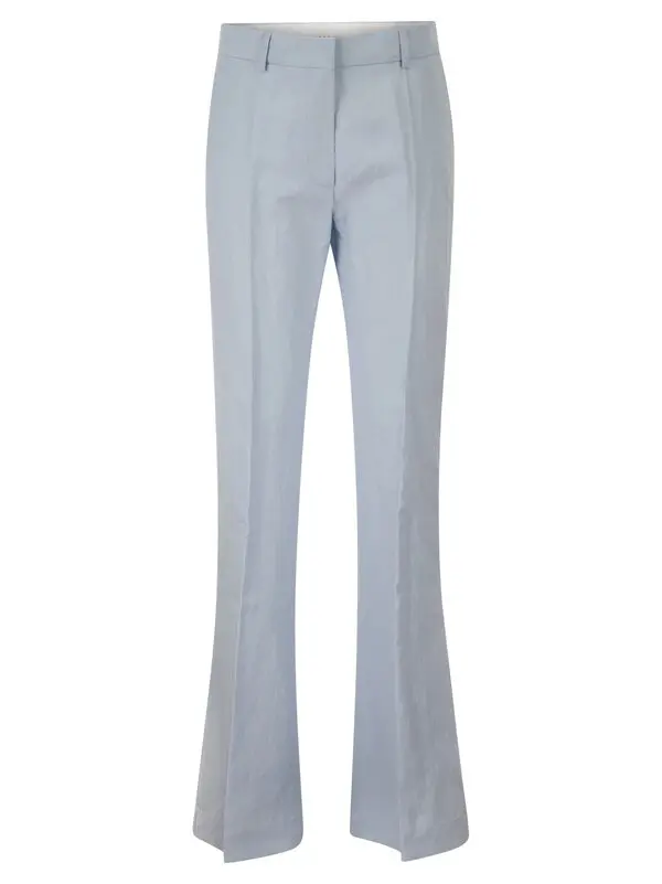Sportmax Spxfragola Flare Trousers In Viscose And Textile Paper - Blue