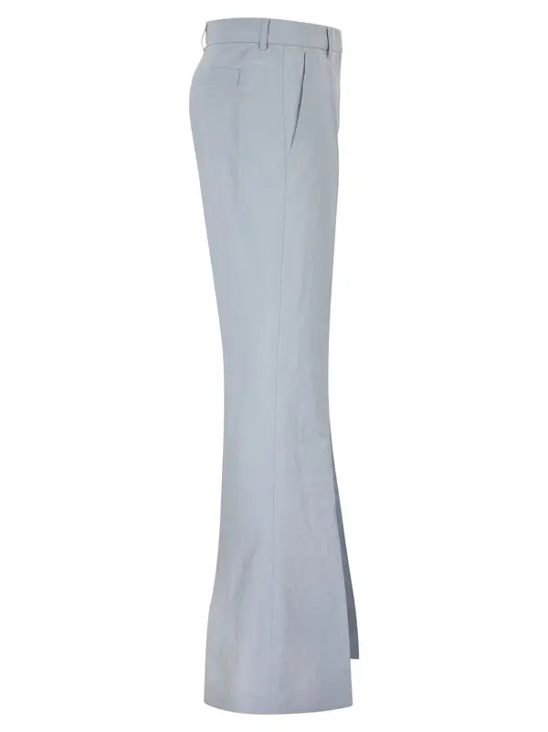 Sportmax Spxfragola Flare Trousers In Viscose And Textile Paper - Blue