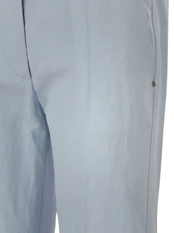 Sportmax Spxfragola Flare Trousers In Viscose And Textile Paper - Blue