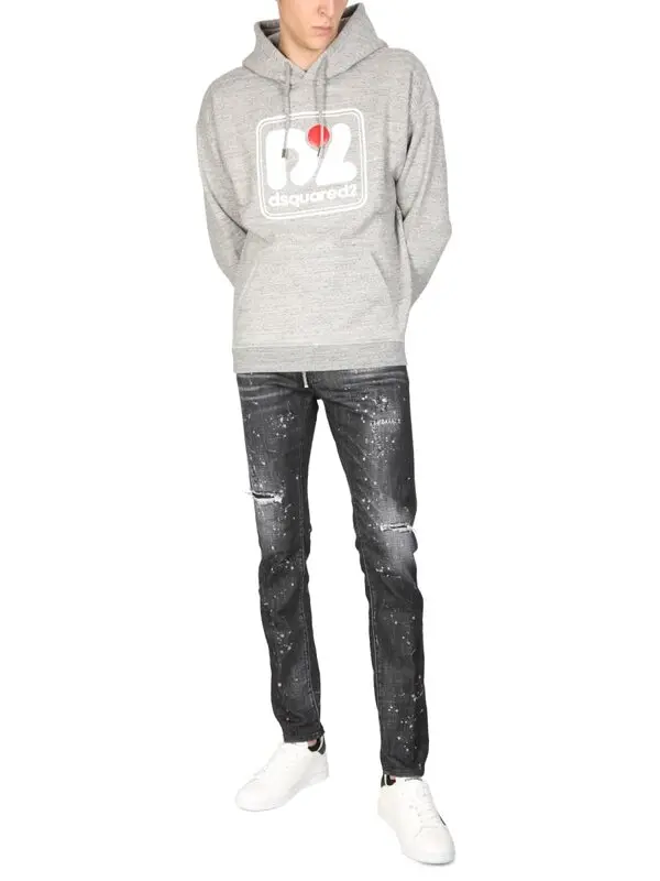 Dsquared2 Camo Patch Hoodie - Gray