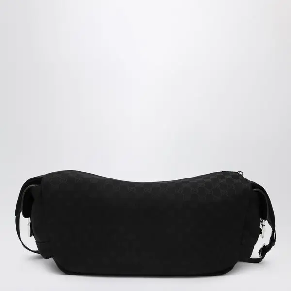 Gucci Large Crossbody Bag In Gg Fabric With Leather Trims