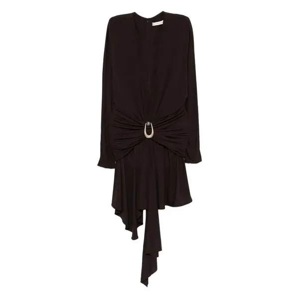 Christopher Esber Long Sleeve Draped Asymmetric Dress