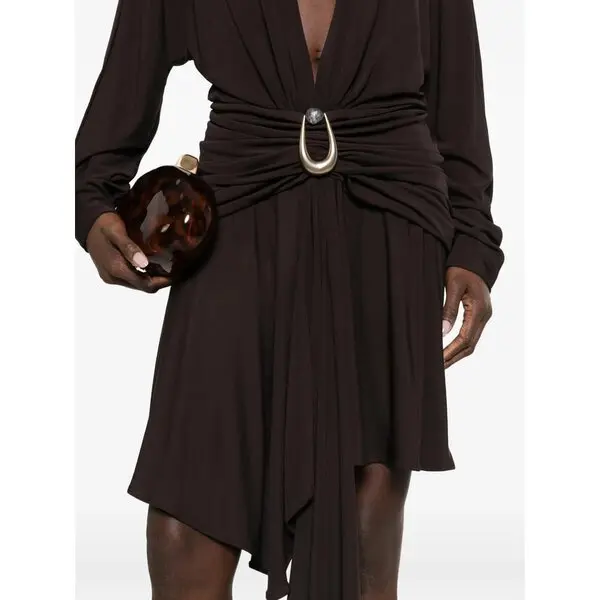 Christopher Esber Long Sleeve Draped Asymmetric Dress