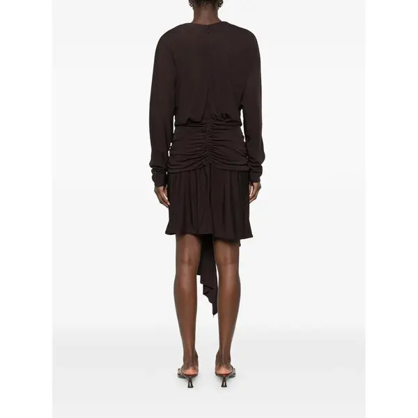 Christopher Esber Long Sleeve Draped Asymmetric Dress