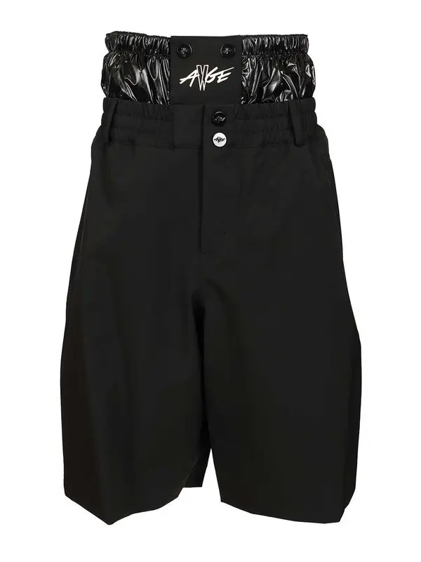 Moncler Shorts With X A$ap Rocky Logo Print - Black