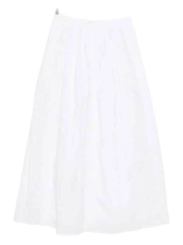 Celine Broderie Anglaise Midi Skirt - Multicolor