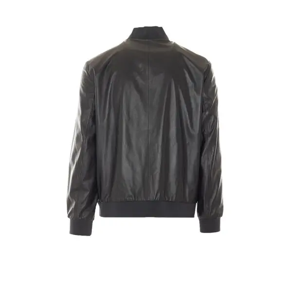 Gucci Logo Leather Bomber
