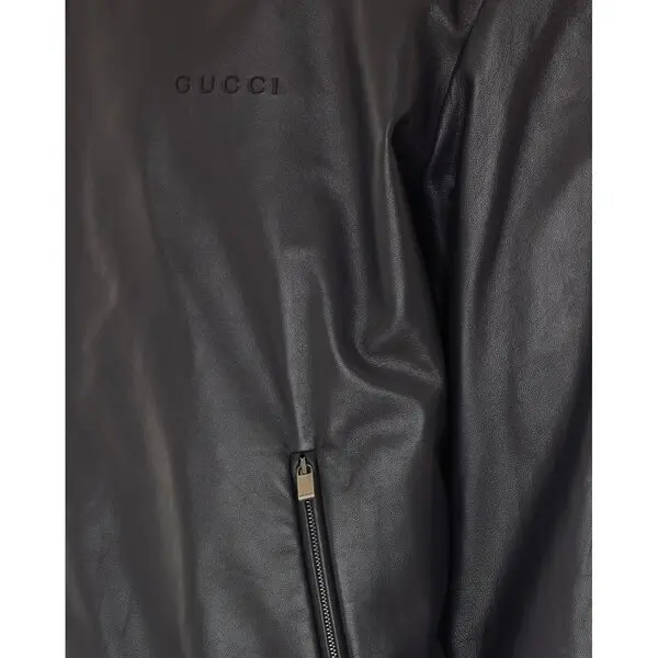 Gucci Leather Bomber Jacket