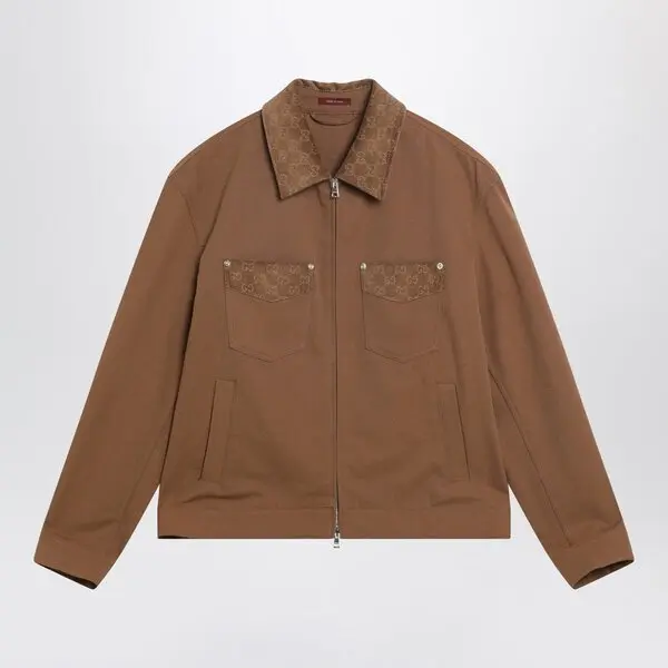 Gucci Cotton Zip-up Jacket - Brown