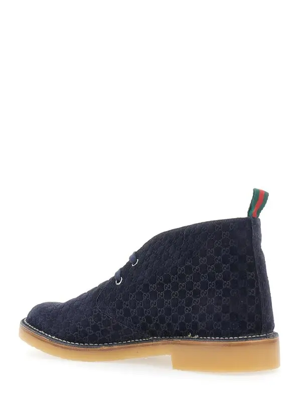 Gucci Gg Suede Lace-up Ankle Boots - Multicolor