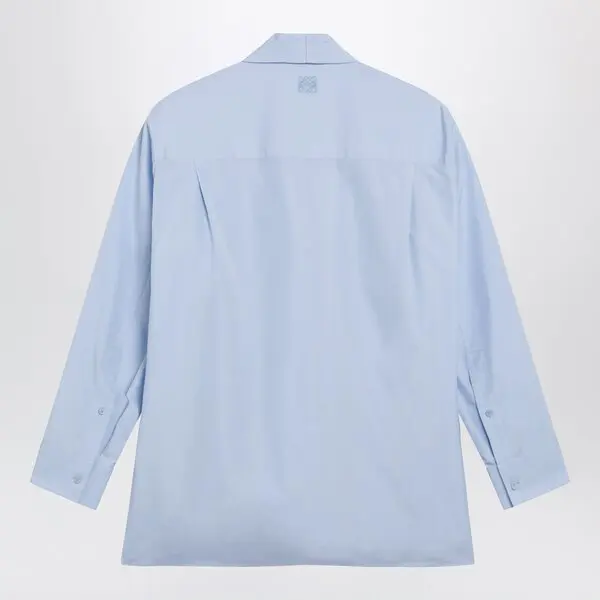 Loewe Cotton Poplin Shirt With Draping - Blue