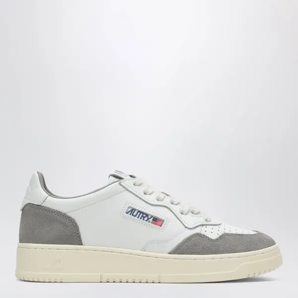 AUTRY Medalist Low Sneakers In Leather And Grey Suede - White