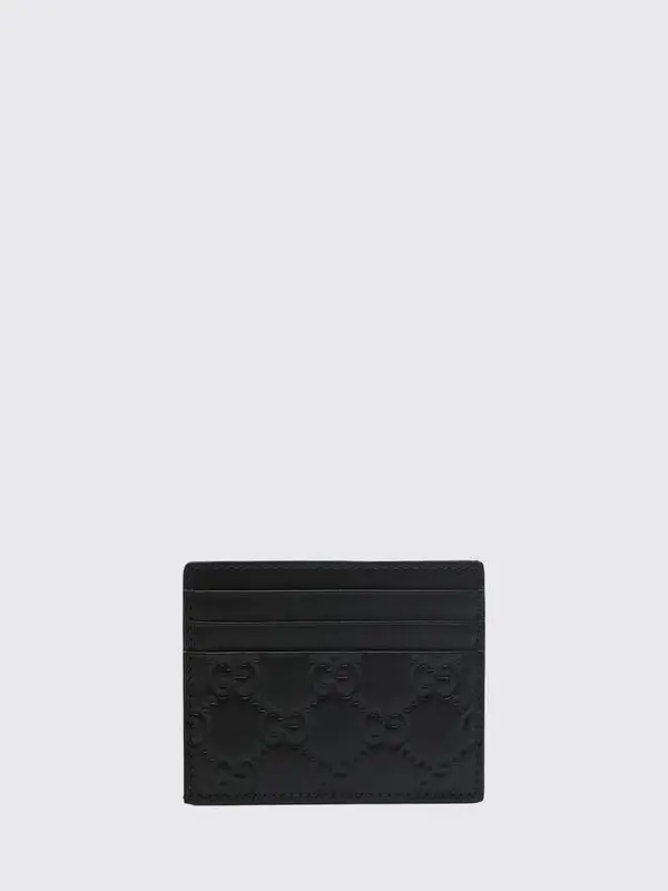 Gucci Gg Emblem Embossed Leather Card Holder