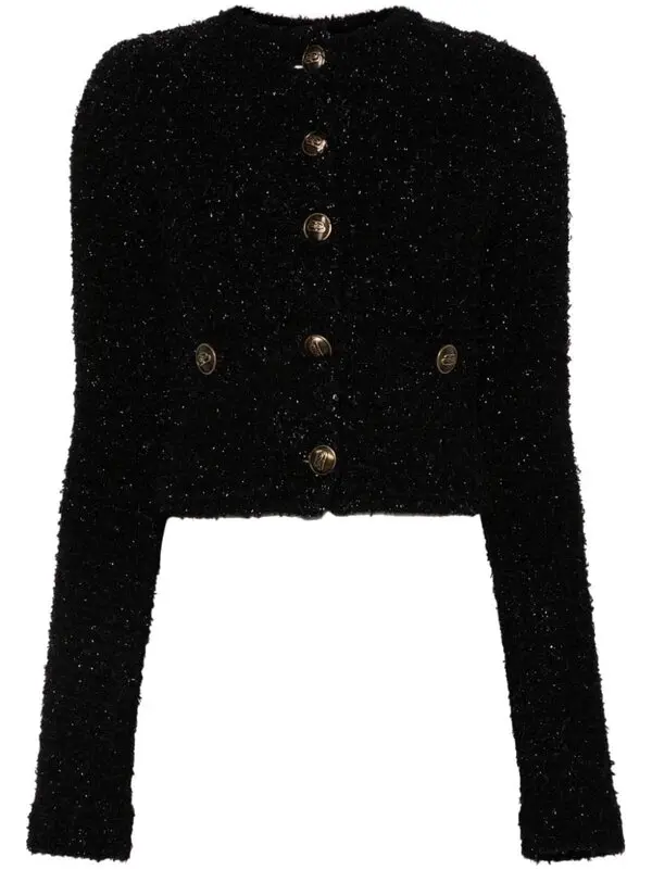 Balenciaga Bouclé Cropped Jacket - Multicolor