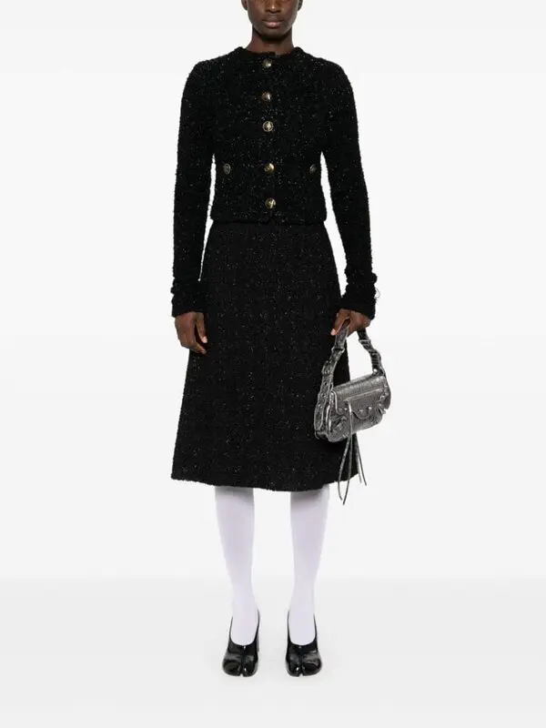 Balenciaga Bouclé Cropped Jacket - Multicolor
