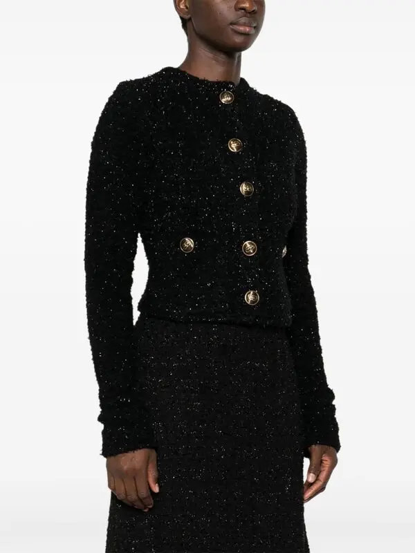 Balenciaga Bouclé Cropped Jacket - Multicolor