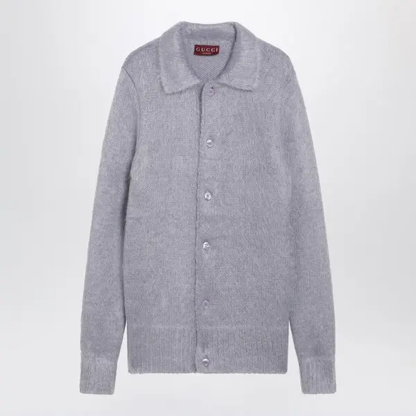 Gucci Brushed Mohair Wool Cardigan - Blue