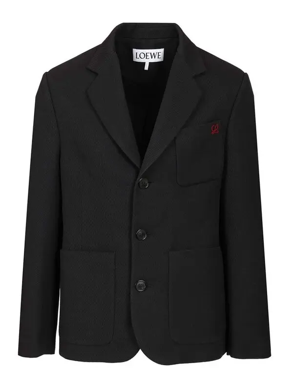 Loewe Wool Cavalry Twill Single-breasted Blazer - Blue