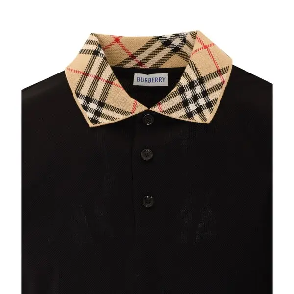 Burberry Check Collar Polo