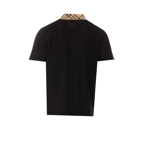 Burberry Check Collar Polo - Black