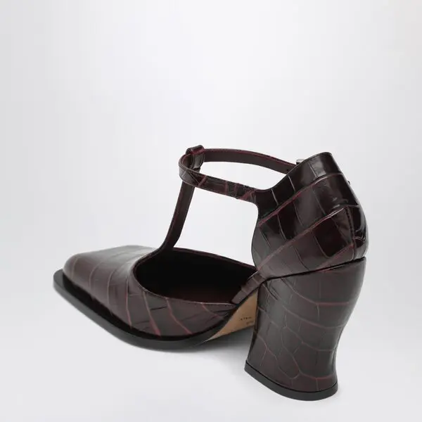 Loewe Embossed Leather Onda T-bar Pumps