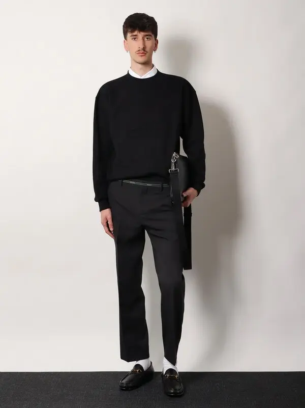 Gucci Cotton Sweatshirt With Frontal Embossed Logo