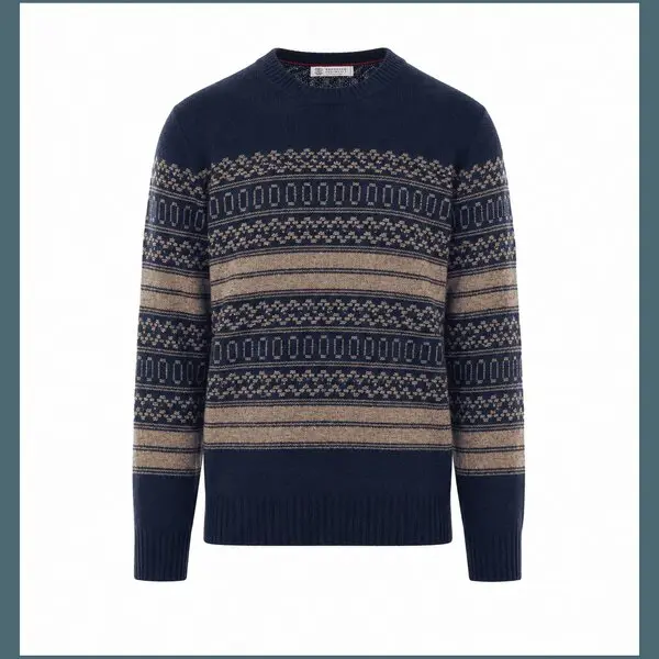 Brunello Cucinelli Nordic Jacquard Sweater - Blue