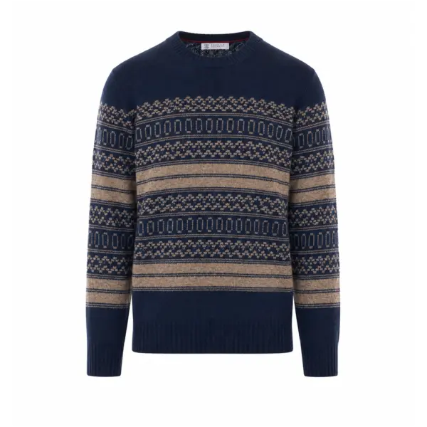 Brunello Cucinelli Nordic Jacquard Sweater - Blue