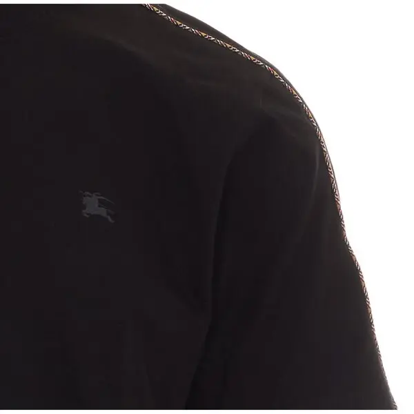 Burberry Checked Trim T-shirt - Black