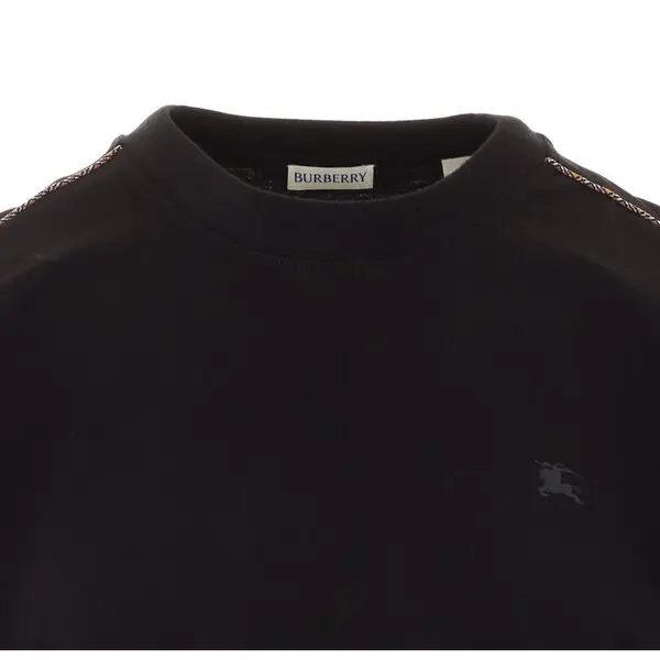 Burberry Checked Trim T-shirt - Black