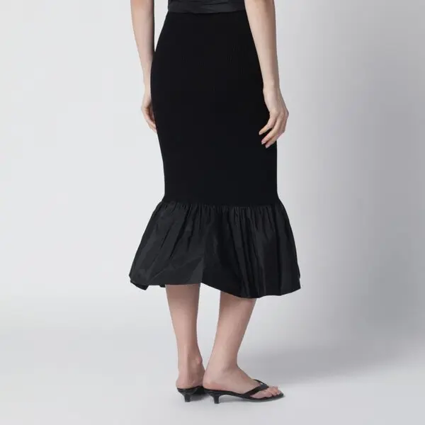 PATOU Faille Ruffle Hem Skirt