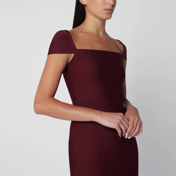 ROTATE BY BIRGER CHRISTENSEN Fitted Midi Knit Dress