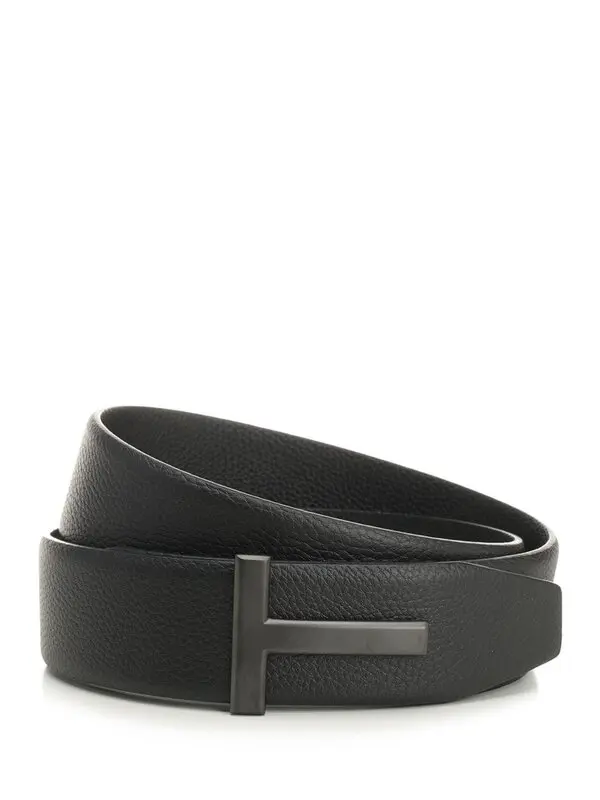 TOM FORD Reversible Leather Belt - Black