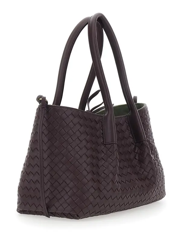 Bottega Veneta Bordeaux Bag 'pinacoteca' Medium With Intreccio Motif In Leather For - Multicolor