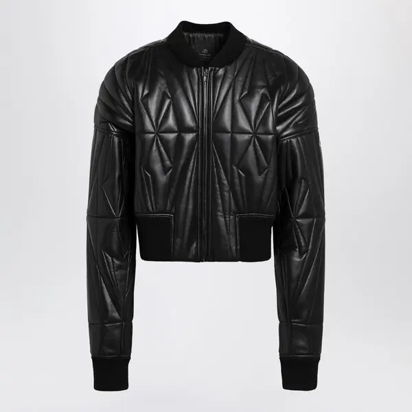Moncler Rick Owens Leather Zip-up Bomber Jacket
