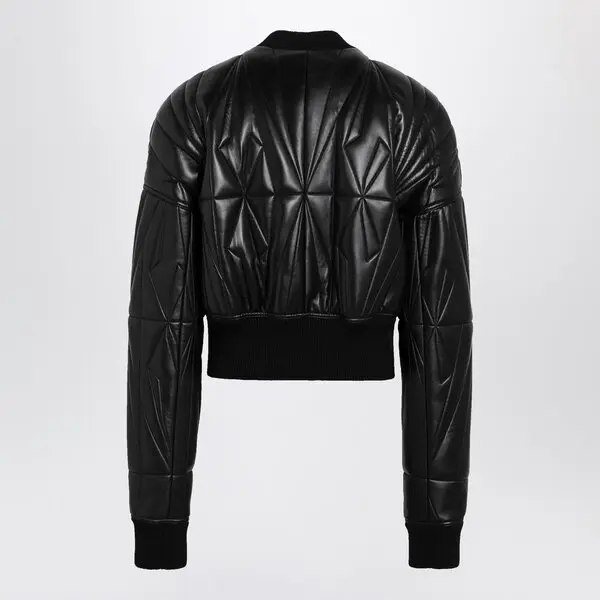 Moncler Rick Owens Leather Zip-up Bomber Jacket