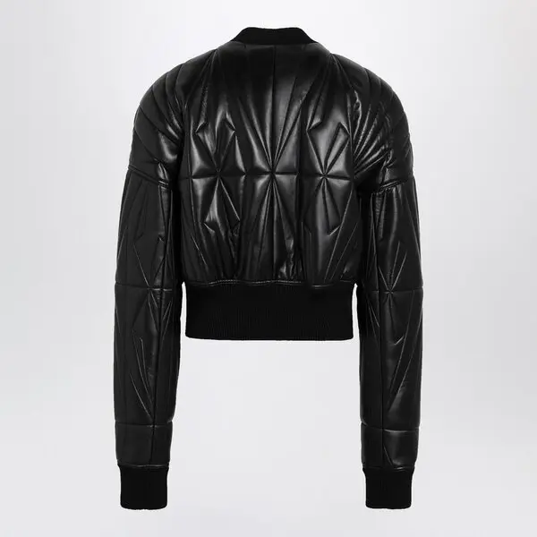 Moncler Rick Owens Leather Bomber Jacket - Black
