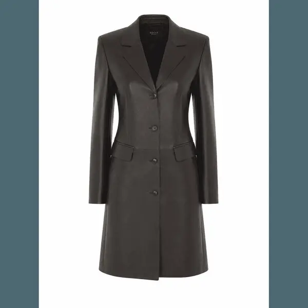 Gucci Soft Leather Coat - Black
