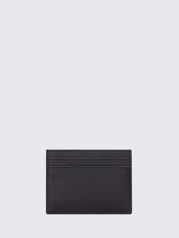 Saint Laurent Tiny Cassandre Leather Credit Card Holder - Blue