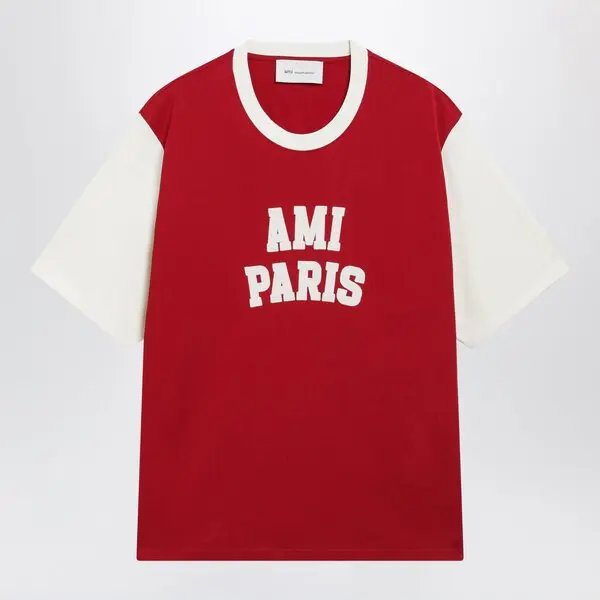 AMI Paris Ruby T-shirt With Logo Embroidery - Red