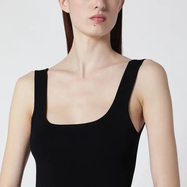 ENTIRE STUDIOS Viscose Jersey Fitted Dress - Black