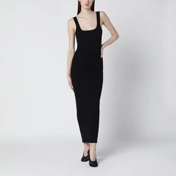 ENTIRE STUDIOS Viscose Jersey Fitted Dress - Black