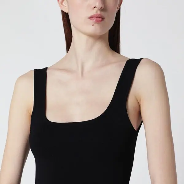 ENTIRE STUDIOS Viscose Jersey Fitted Dress - Black