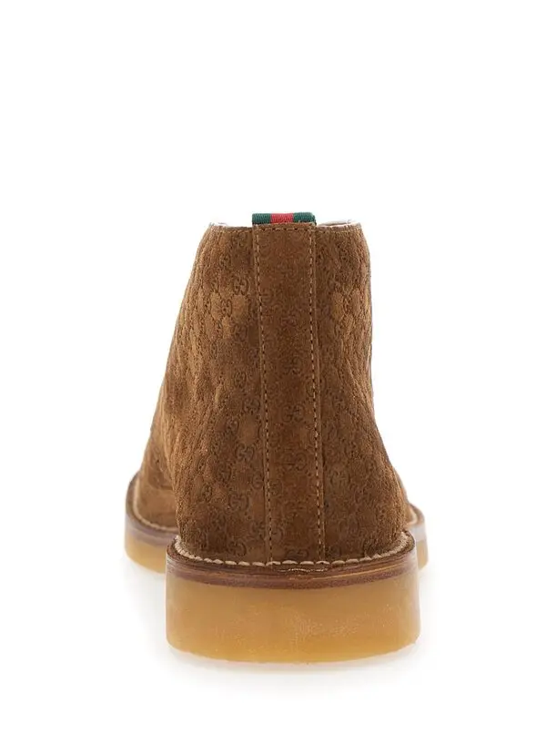 Gucci Gg Suede Ankle Boots