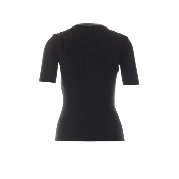 COURREGES Vinyl And Knit T-shirt - Black