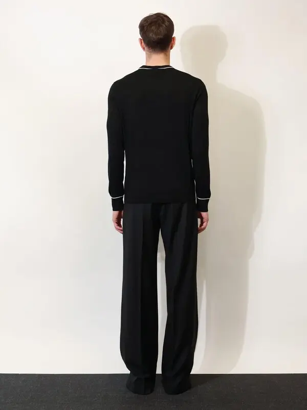 Dolce & Gabbana Virgin Wool Sweater With Embroidered Dg Logo