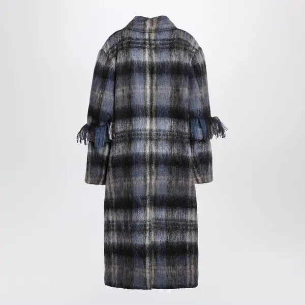 Loewe Checked Coat In Mohair And Wool Blend